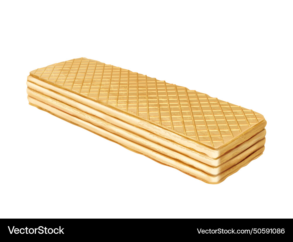 White wafer realistic composition Royalty Free Vector Image