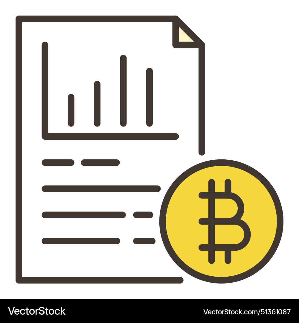 Bitcoin document cryptocurrency papers colored Vector Image