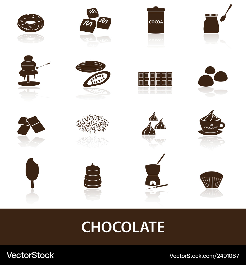 Chocolate icons set eps10 Royalty Free Vector Image