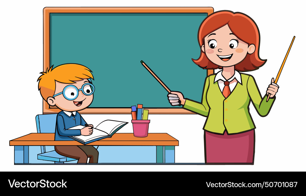 Empowering education expert female teacher guides Vector Image