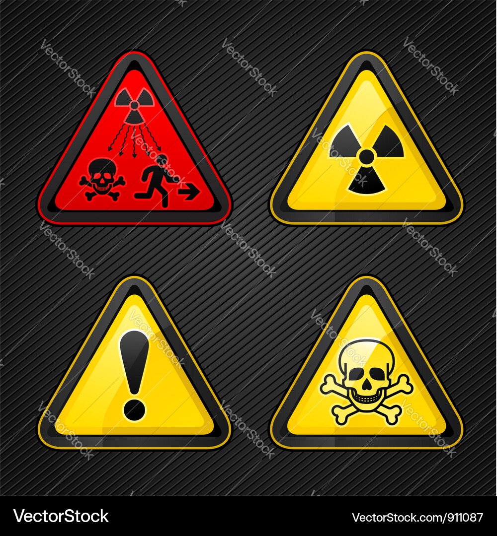 Hazard warning set Royalty Free Vector Image - VectorStock