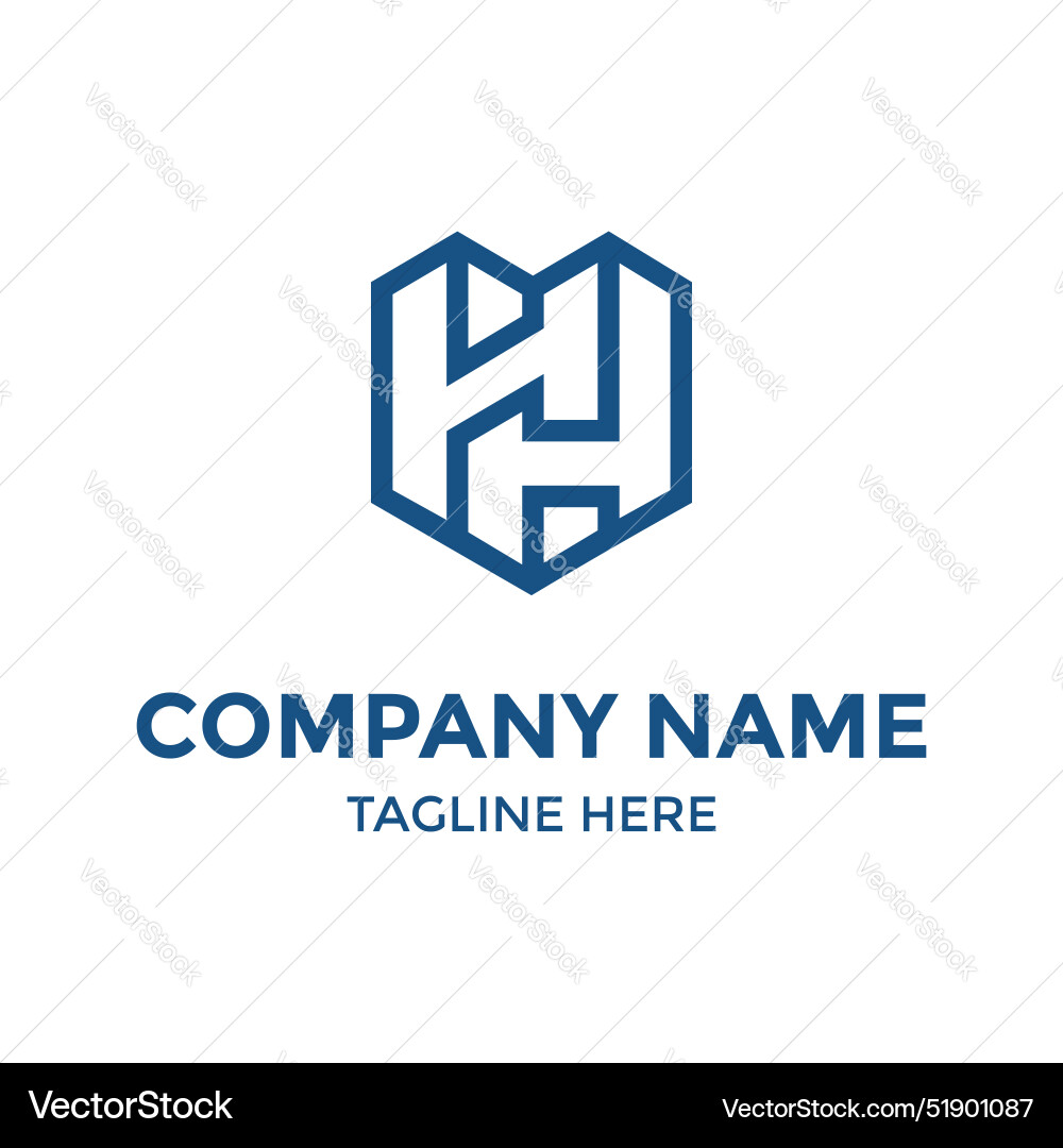 Initial of h real estate with shield logo design Vector Image