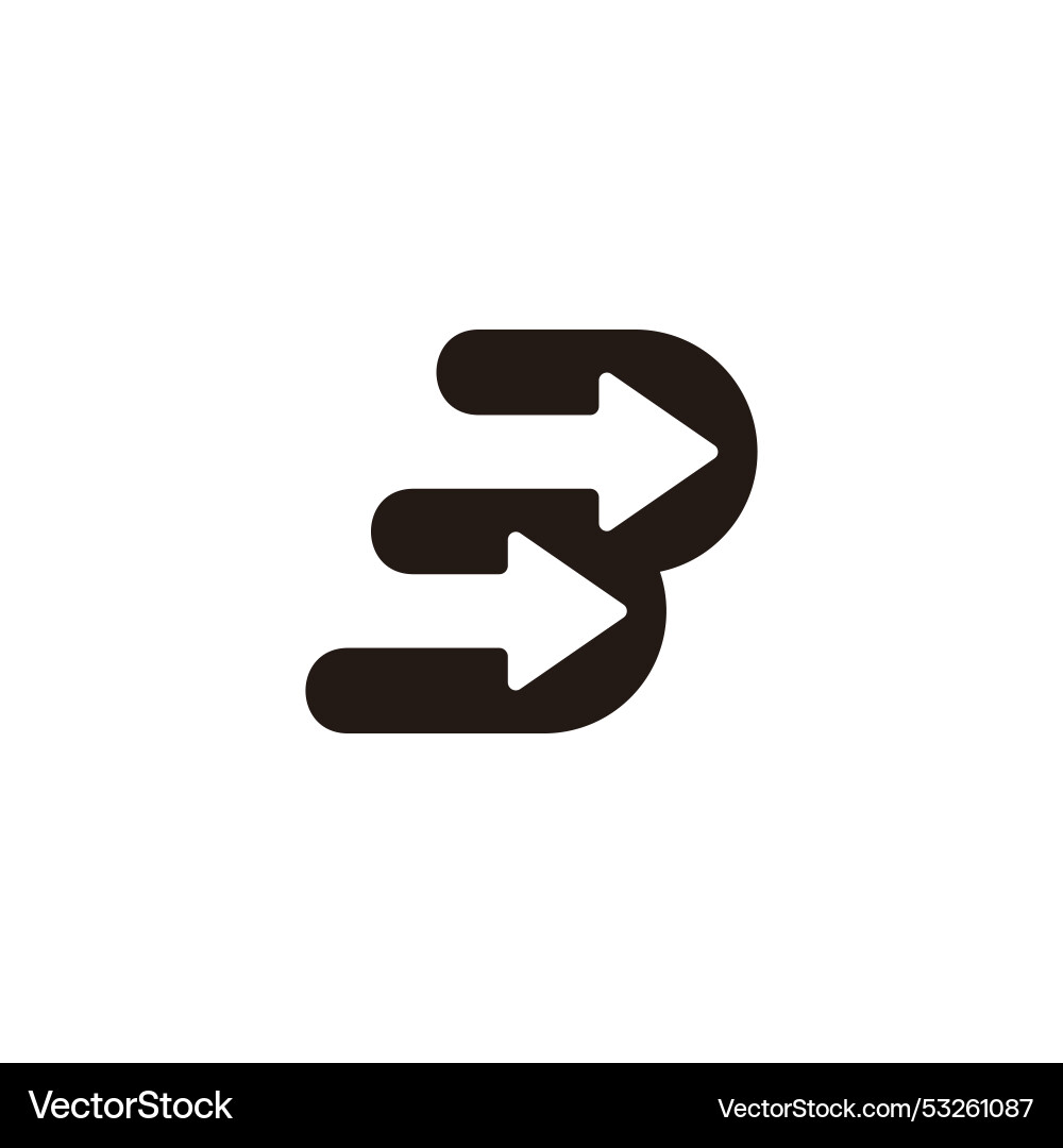 Letter p fast arrow run logo Royalty Free Vector Image