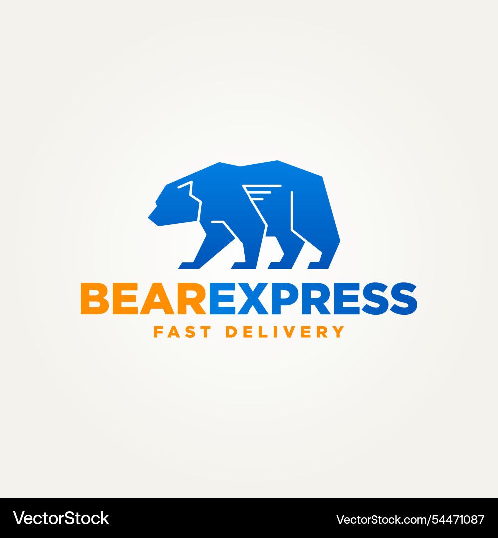 Minimalist bear express icon logo design Vector Image