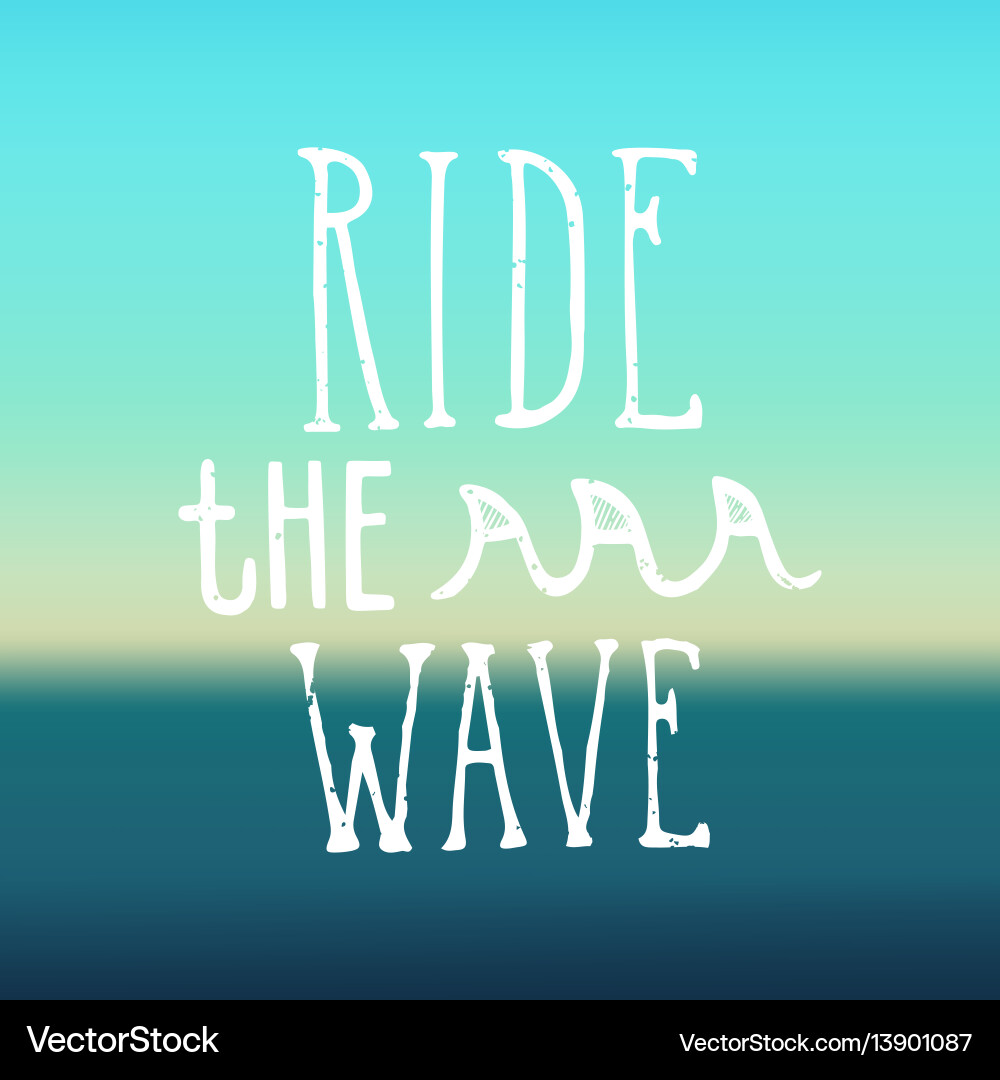 Ocean Wave Typography Royalty Free Vector Image