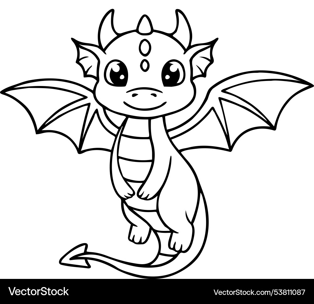 Outlined dragon image Royalty Free Vector Image