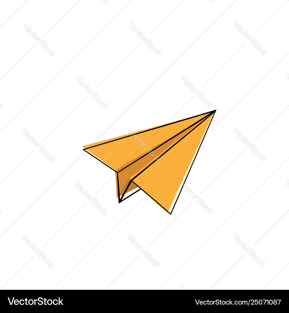 Paper airplane icon yellow on a white background Vector Image
