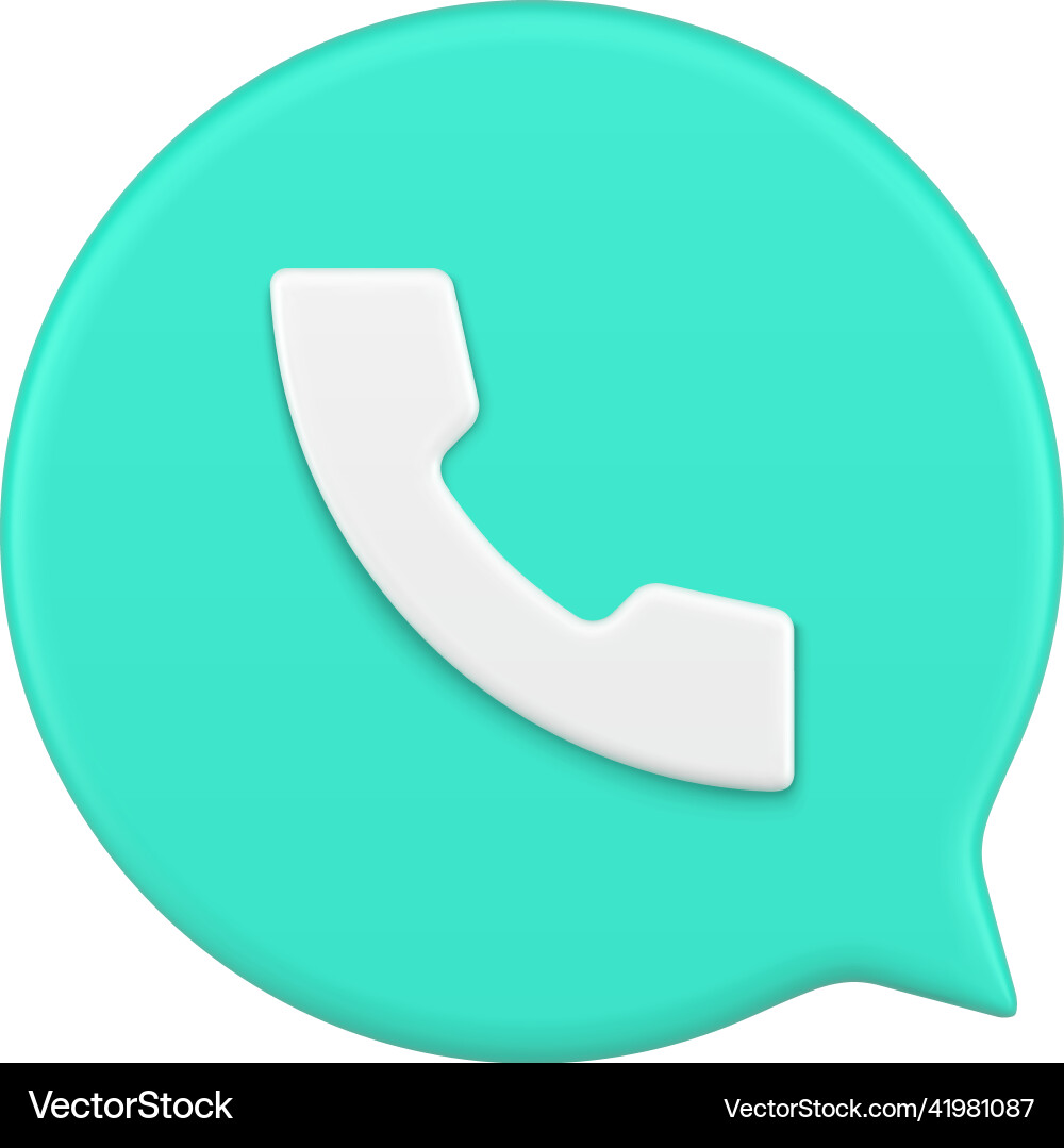 Realistic green call connection voice chat Vector Image