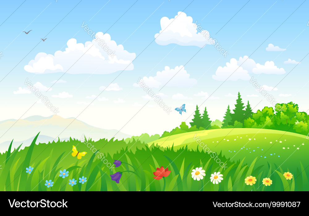 Summer landscape Royalty Free Vector Image - VectorStock