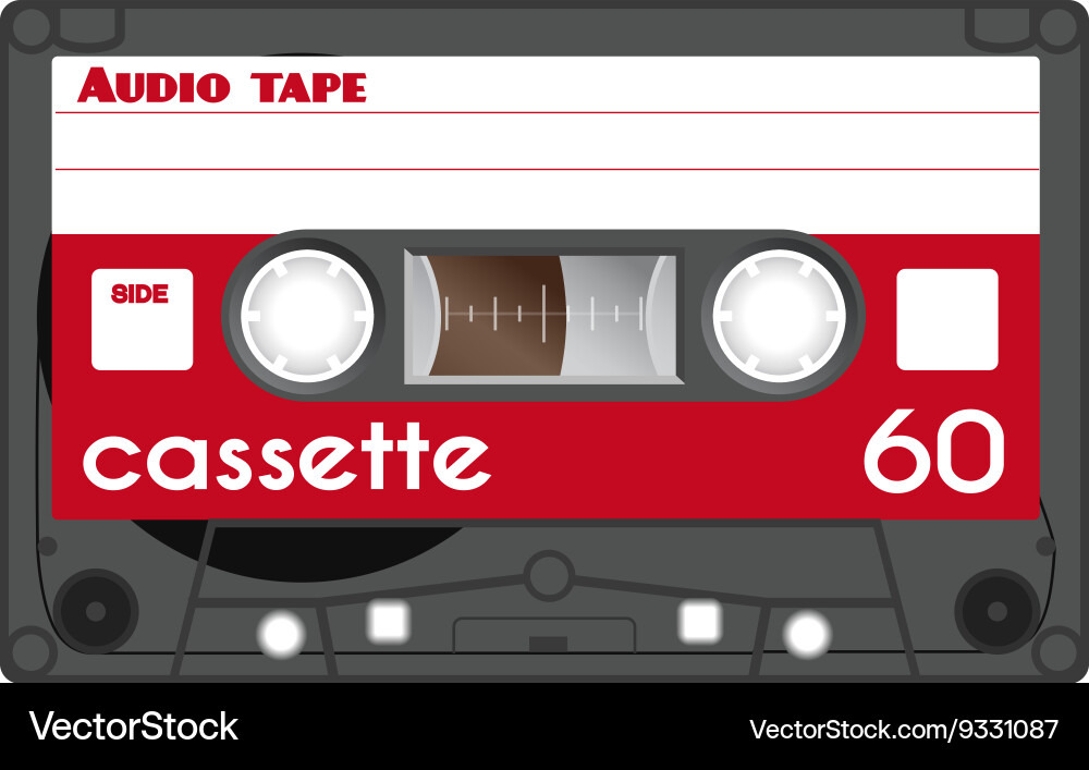 Vintage audio cassette tape Royalty Free Vector Image