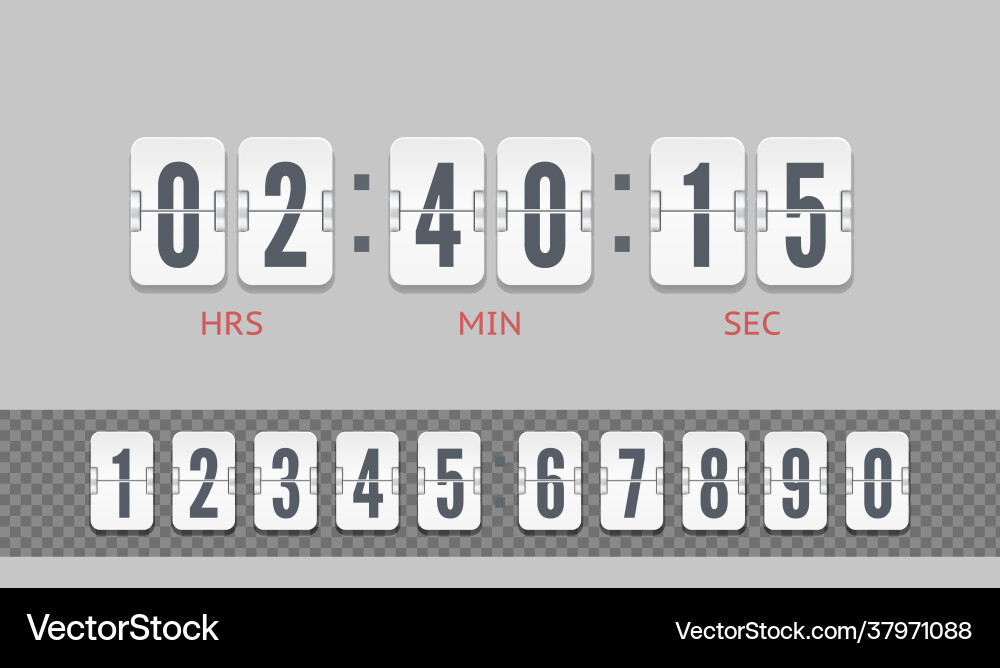 Analog Airport Board Countdown Timer Hour Vector Image