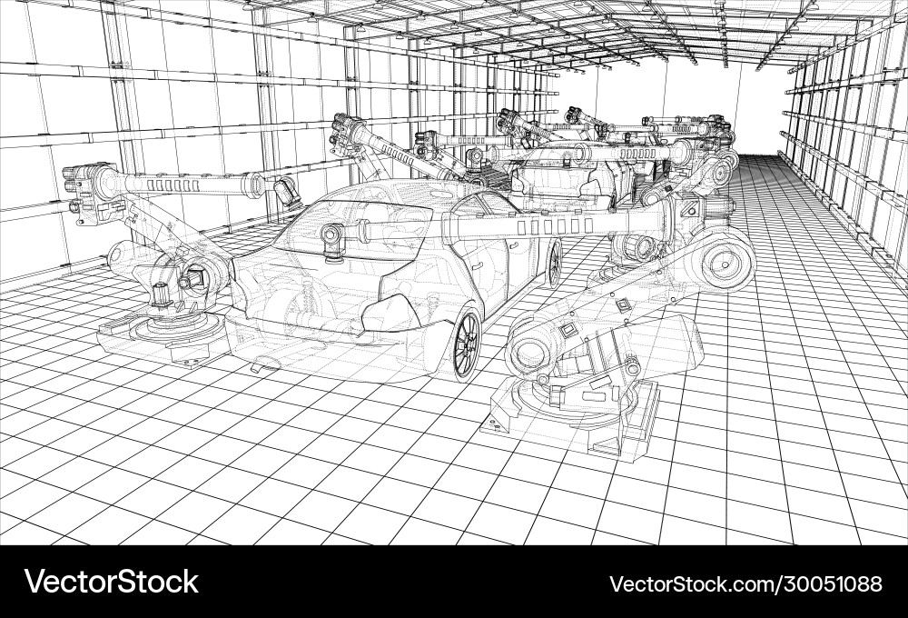 Assembly motor vehicle Royalty Free Vector Image
