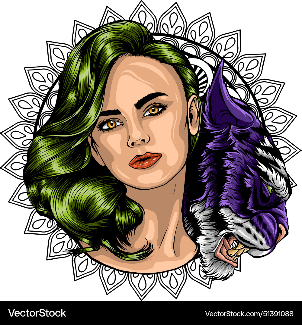 Beautiful face woman art Royalty Free Vector Image