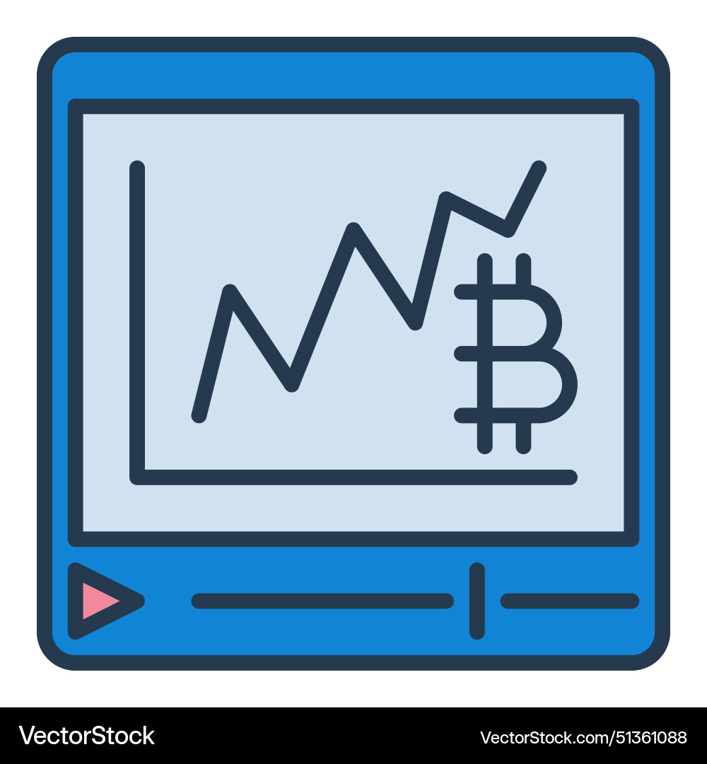 Bitcoin education video crypto currency learning Vector Image