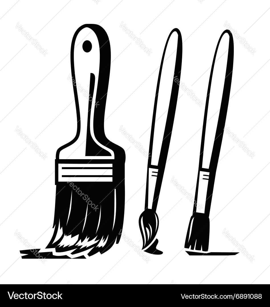 Black paint brush Royalty Free Vector Image - VectorStock