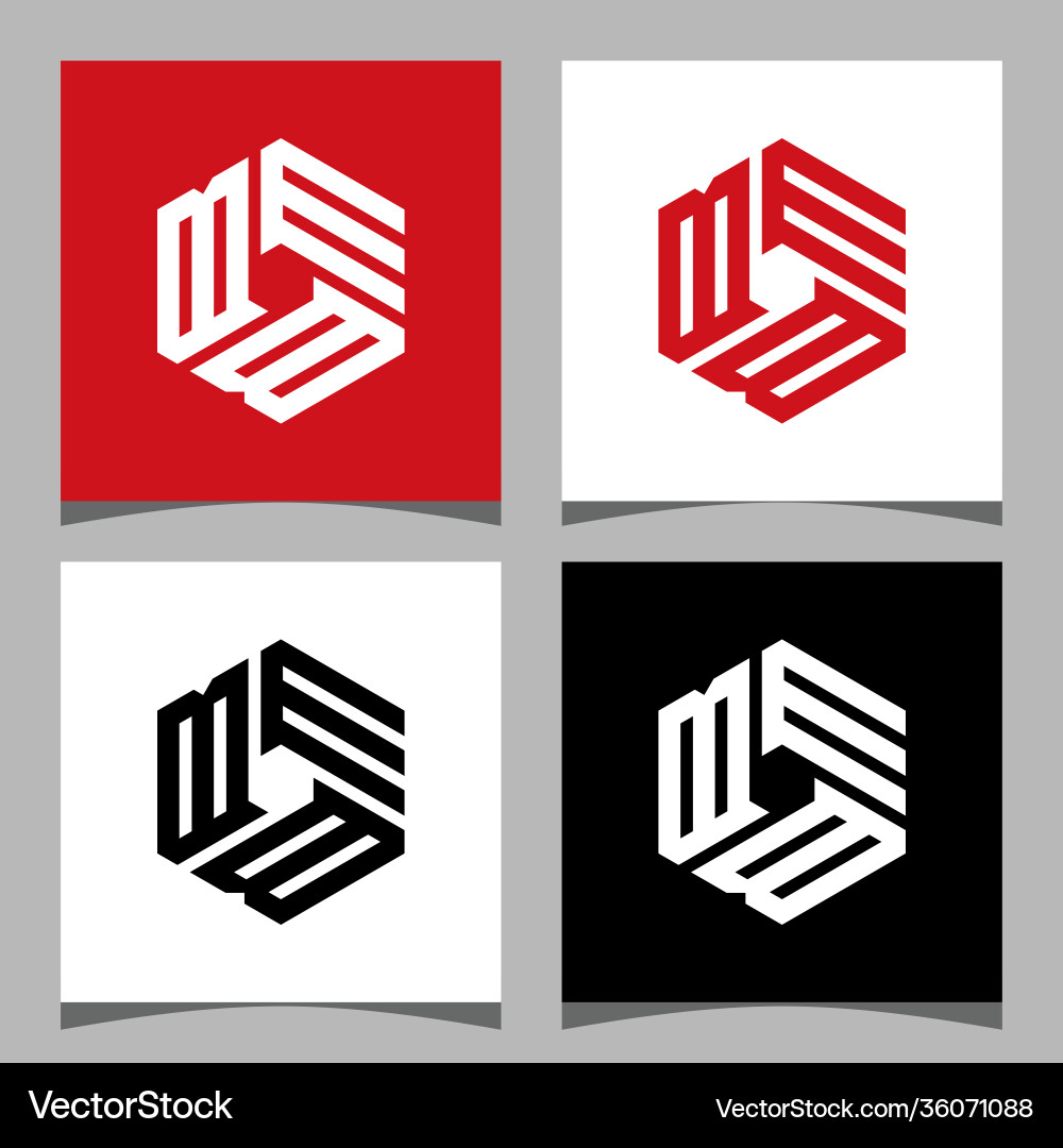 Creative initial letter bbe logo design concept Vector Image