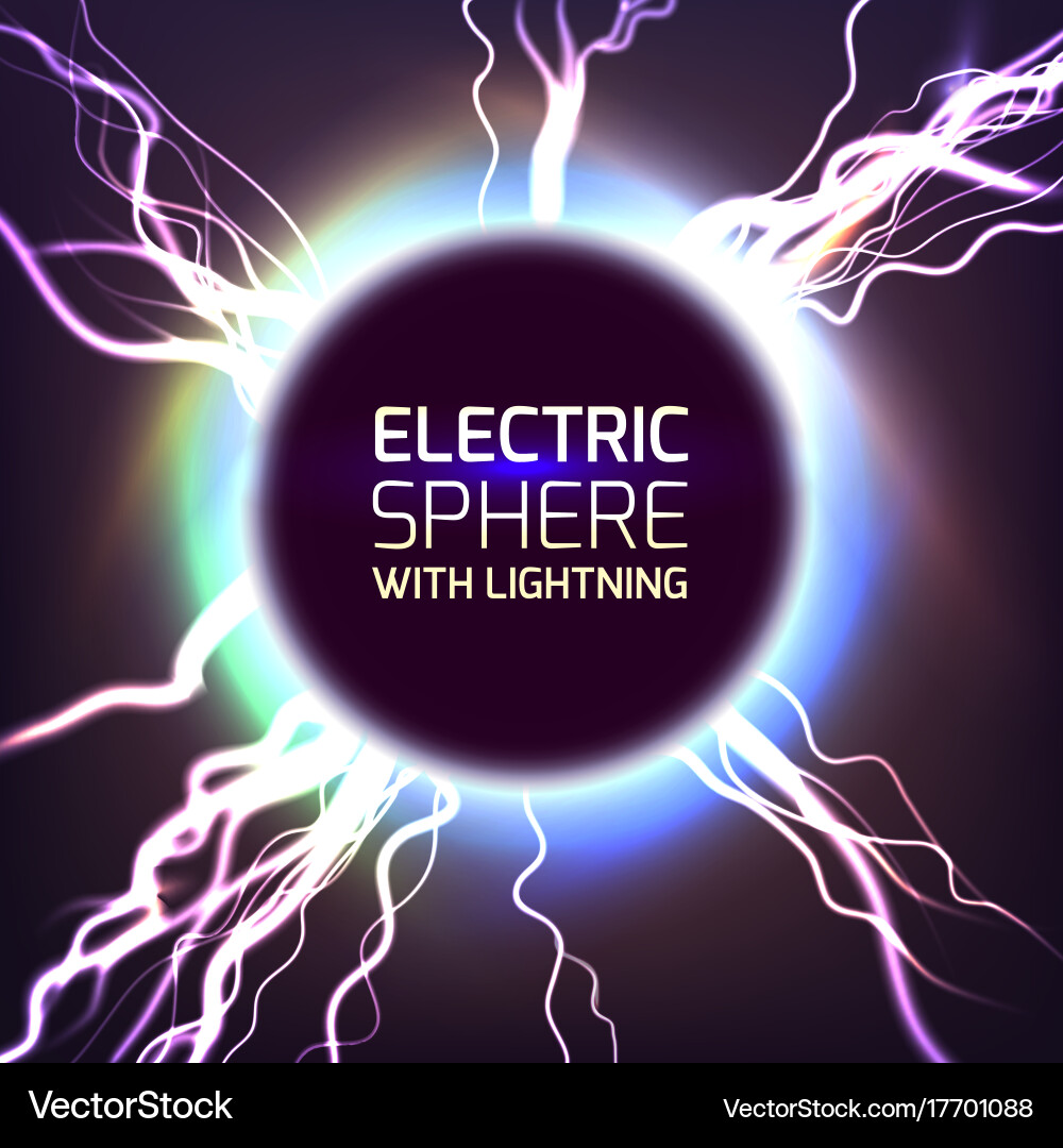 Electric sphere light effect Royalty Free Vector Image