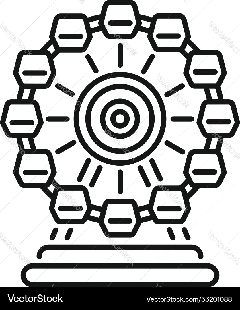 Ferris wheel with cabins rotating on amusement Vector Image