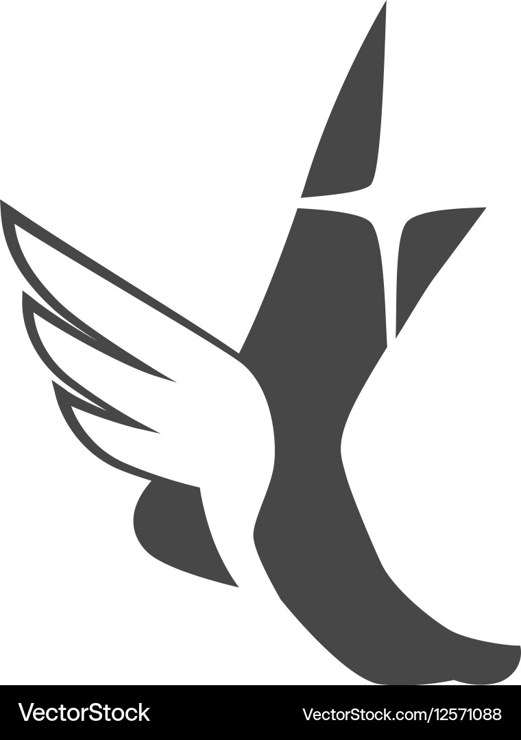 Foot with wings Royalty Free Vector Image - VectorStock