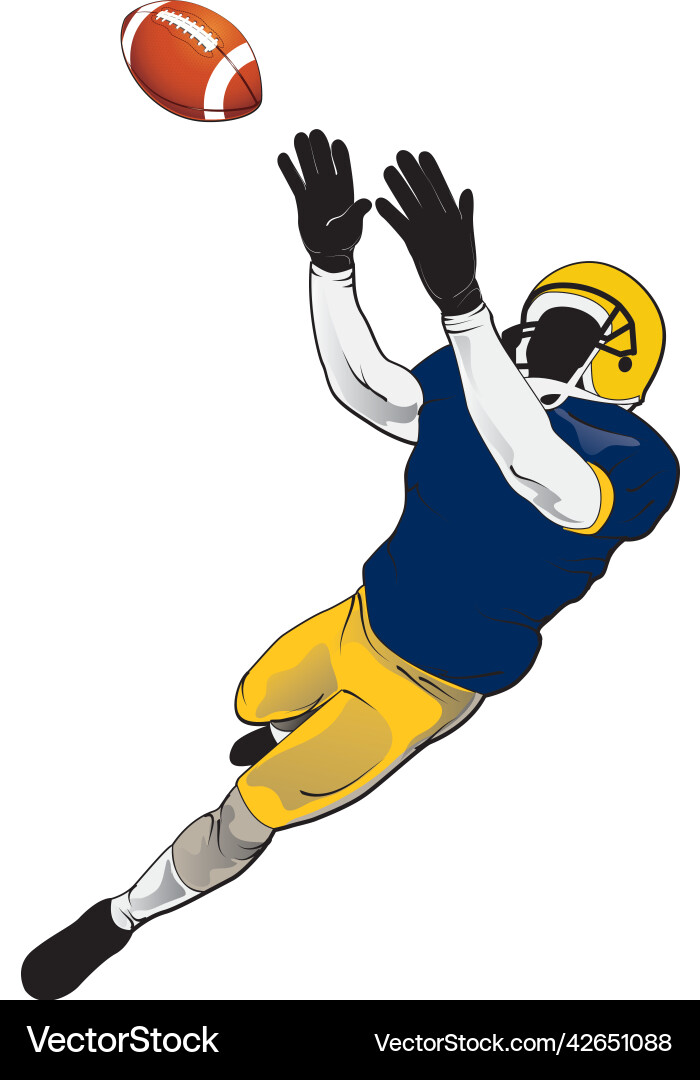 Football receiver Royalty Free Vector Image - VectorStock