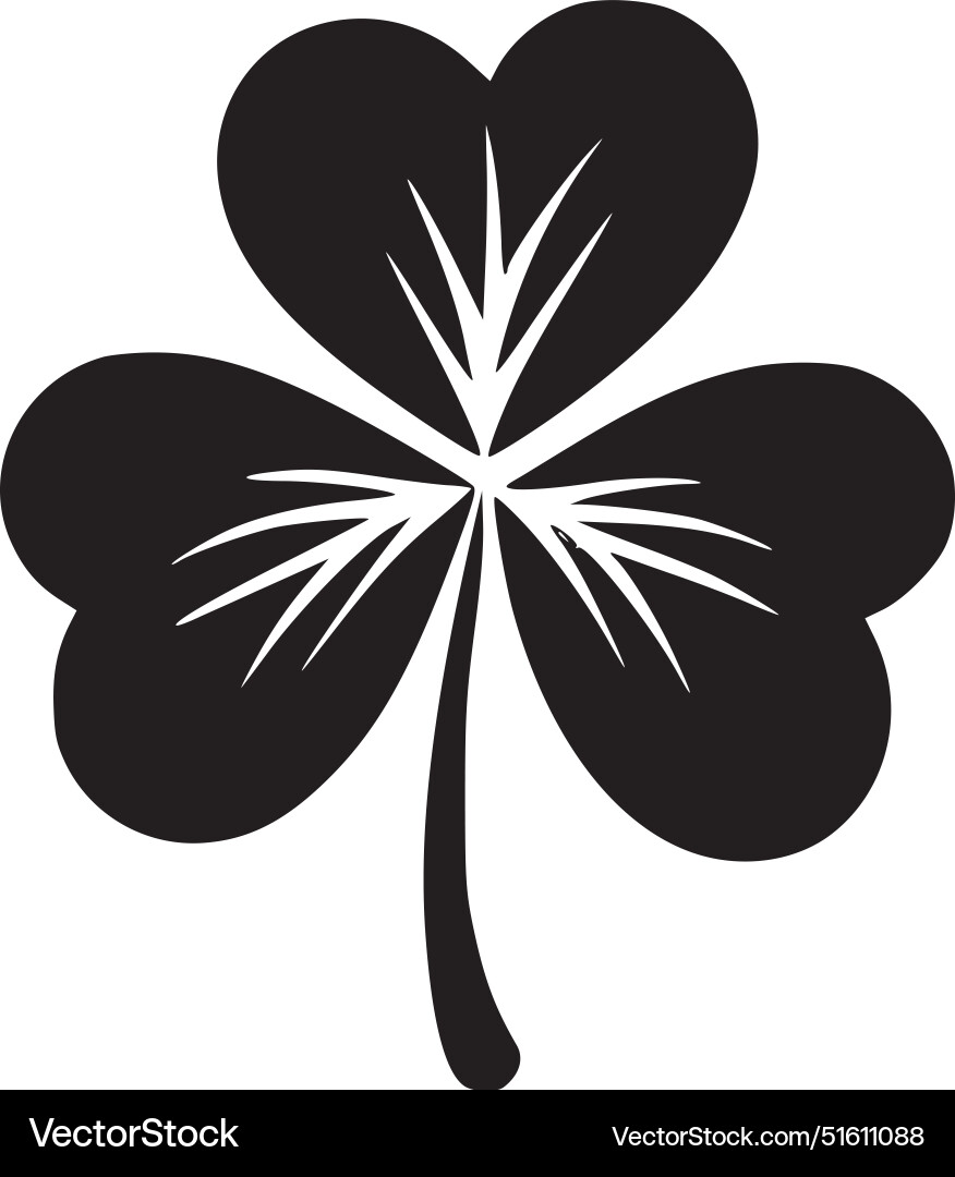 Four leaf clover - black and white isolated icon Vector Image