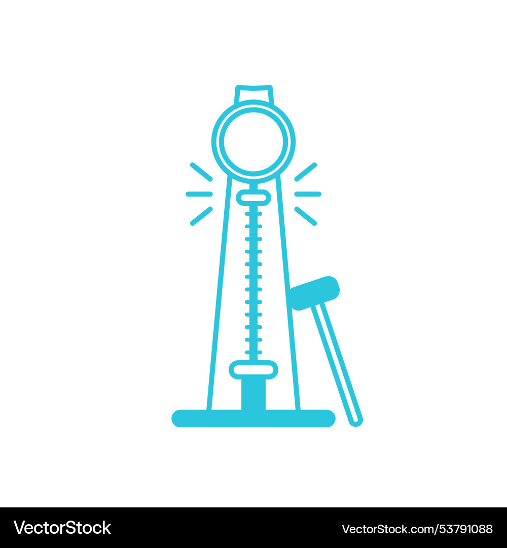 Spaß faire Stärke Tester Hammer Maschine Icon Vektorbild