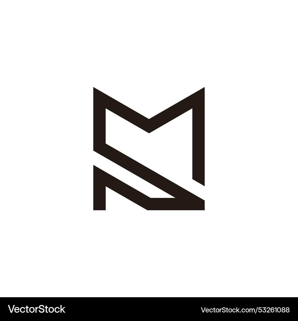 Letter ms stripes geometric line logo Royalty Free Vector