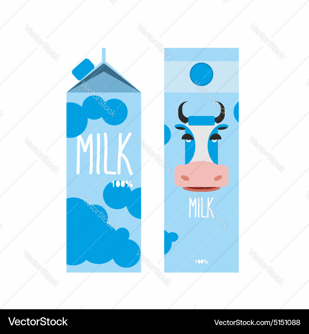 Packaging milk template design package Royalty Free Vector