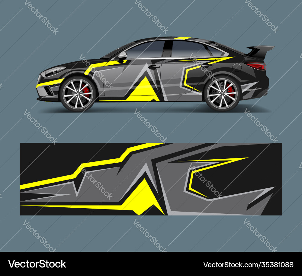 Racing Wave Car Wrap Royalty Free Vector Image
