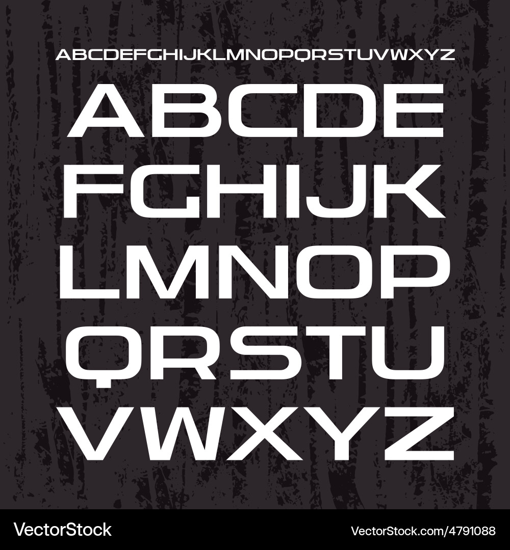 Sans serif font in retro racing style Royalty Free Vector