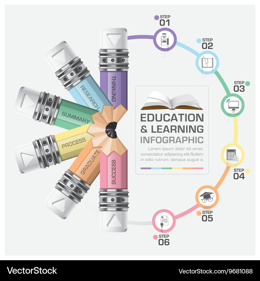 Step-by-Step Learning Infographic Royalty Free Vector Image