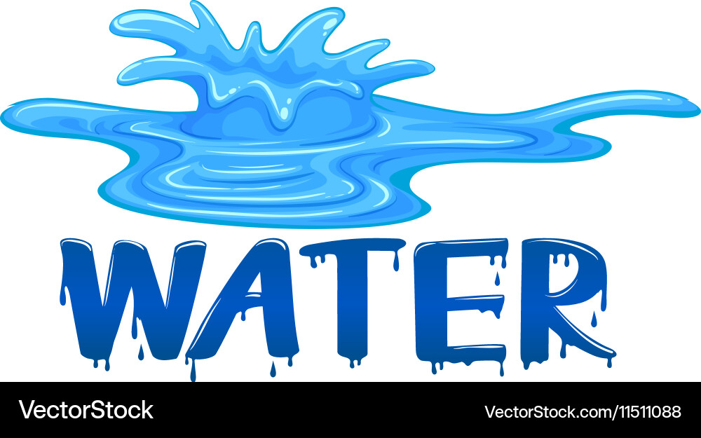 Water splash with the word Royalty Free Vector Image