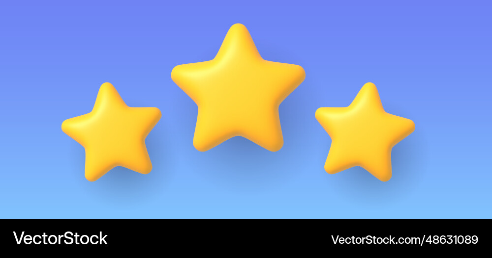 3D Realistic Yellow Star Icon Royalty Free Vector Image
