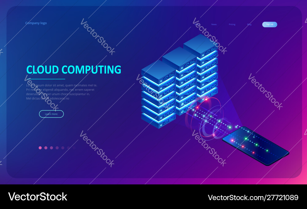 Big data storage and cloud computing technology Vector Image