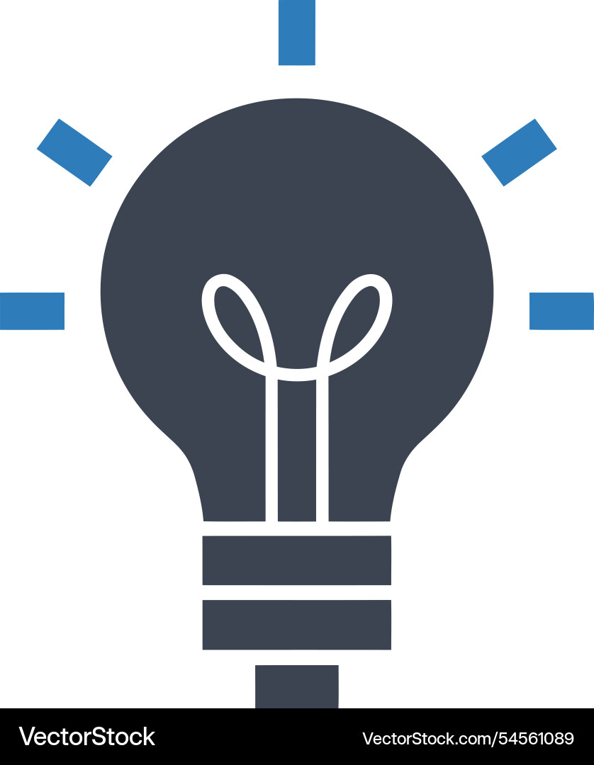 Bright idea icon on white background Royalty Free Vector