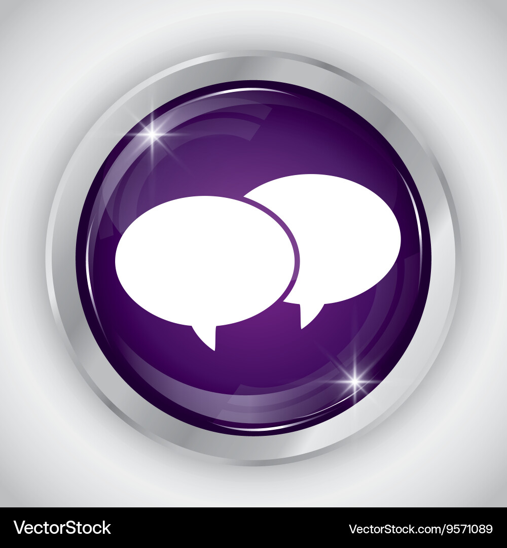 Chat button icon social media design Royalty Free Vector