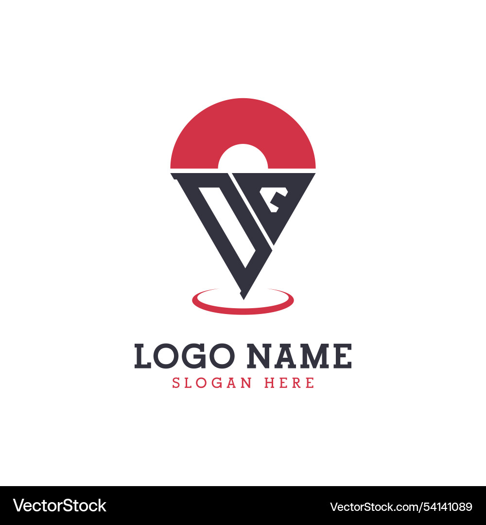 Dq location icon design modern pinpoint logo Vector Image