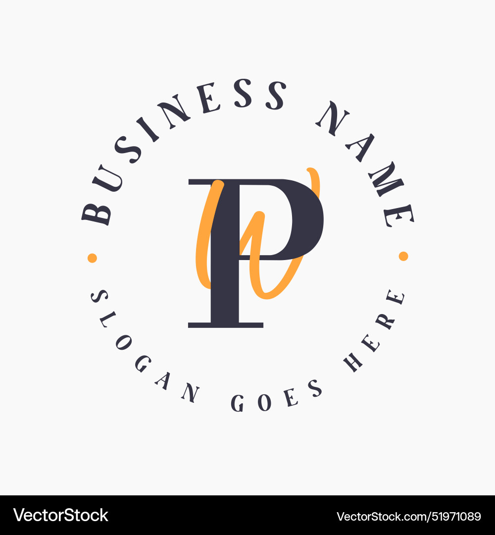 Elegant letter pw initials logo for corporate Vector Image