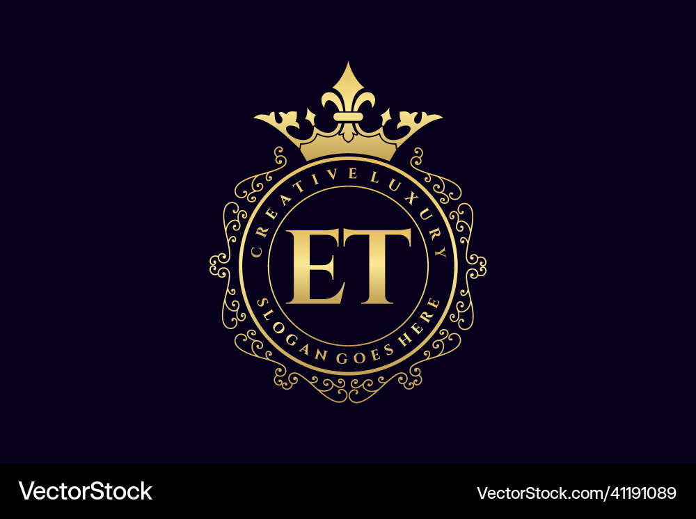 Et initial letter luxury calligraphic feminine Vector Image