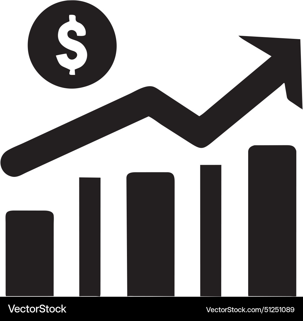 Financial growth graph Royalty Free Vector Image