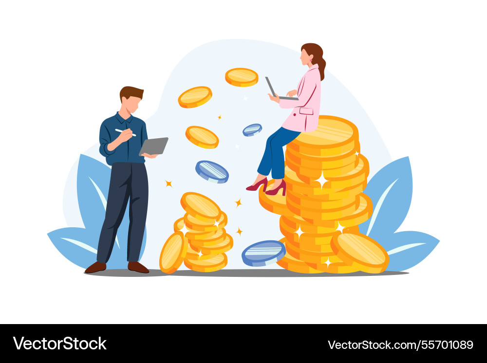 Flat design of business teamwork Royalty Free Vector Image