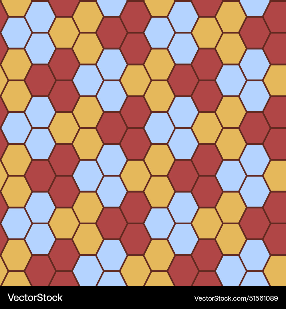Hexagonal color tile pattern mosaic seamless Vector Image