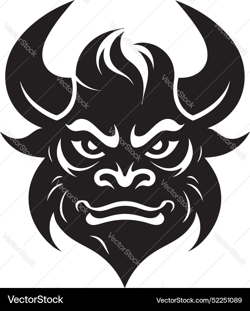 Noir oni face intricate design for a captivating Vector Image