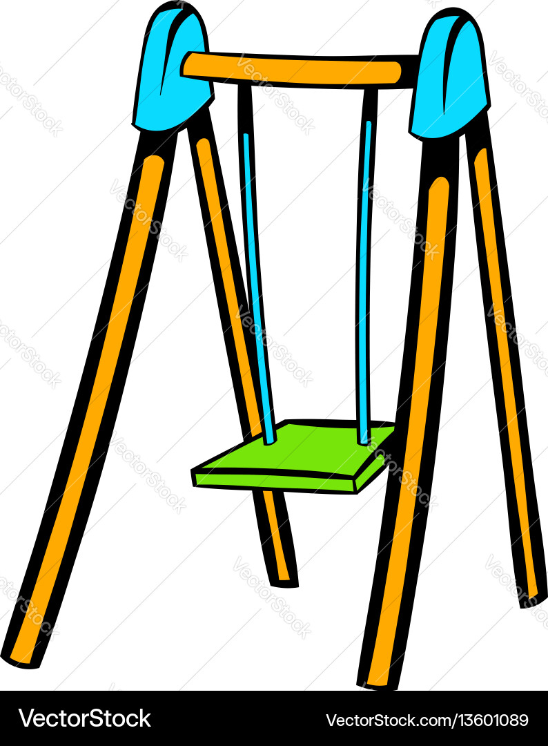 Playground swing icon cartoon Royalty Free Vector Image