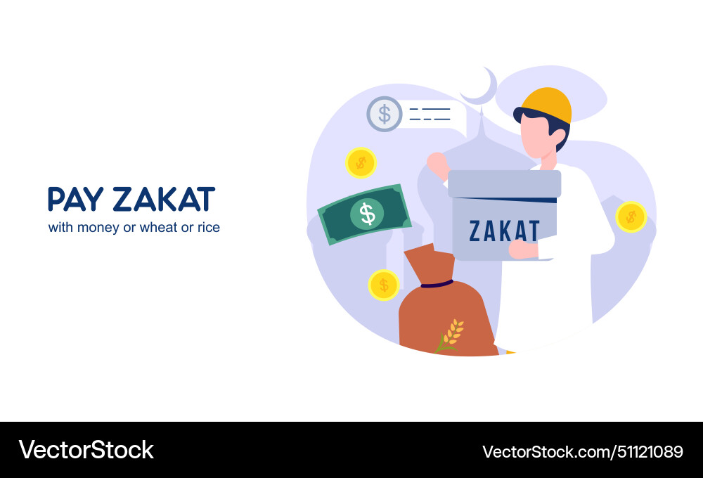 Ramadan pay zakat and share with other Royalty Free Vector