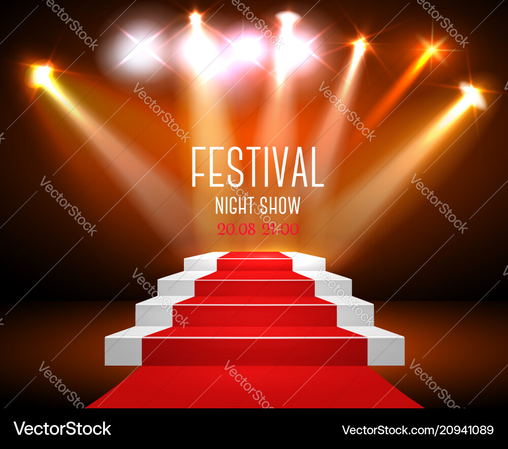 Red Carpet Spotlight Event Background Royalty Free Vector