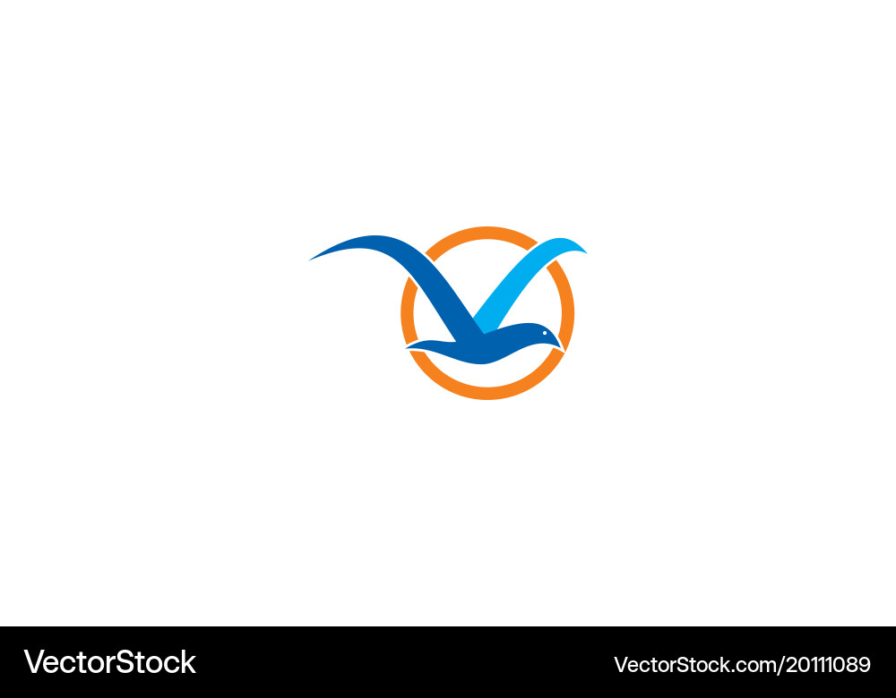 Seagul bird abstract logo Royalty Free Vector Image