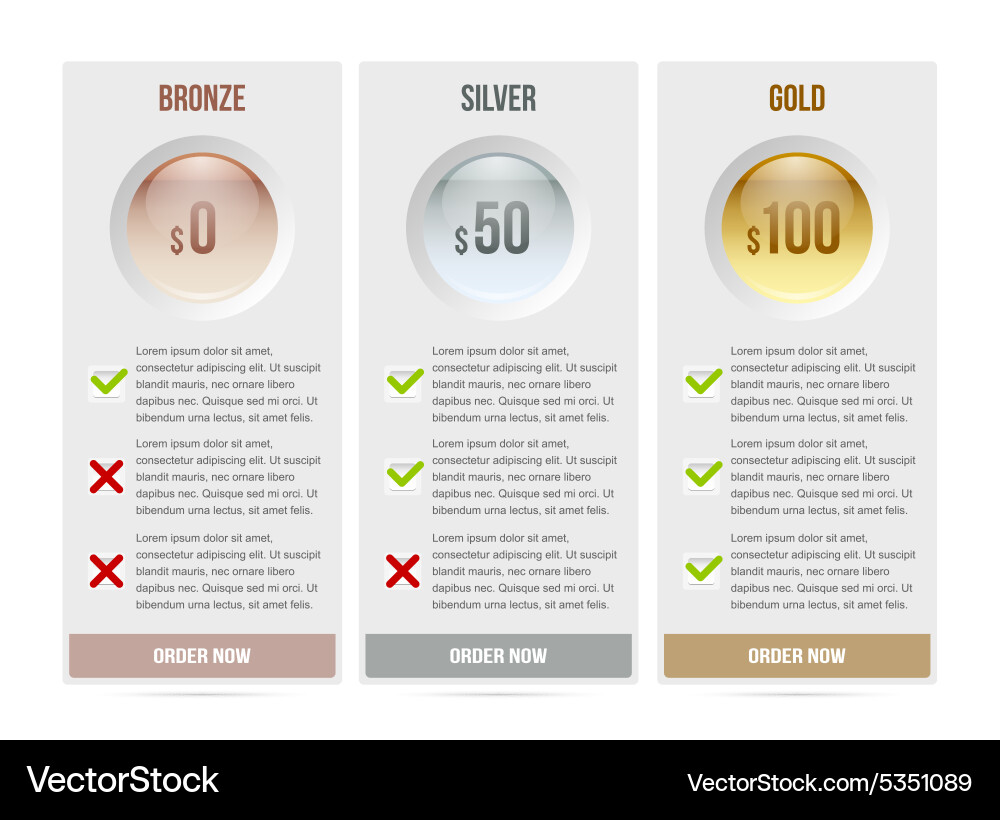 Subscription Plan Mockup Royalty Free Vector Image