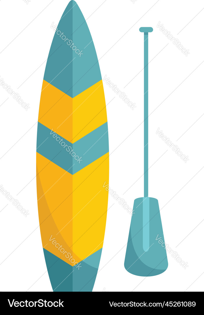 Sup stand up icon flat board surf Royalty Free Vector Image