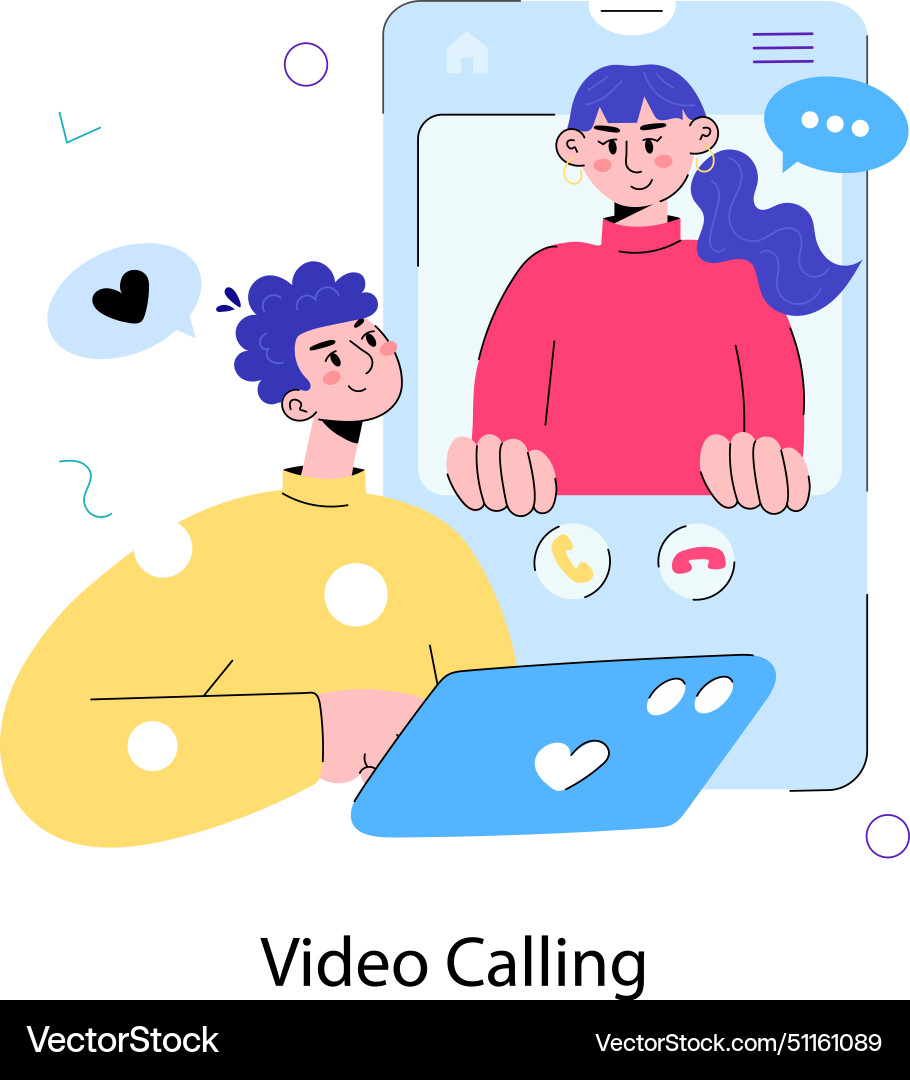 Video calling Royalty Free Vector Image - VectorStock